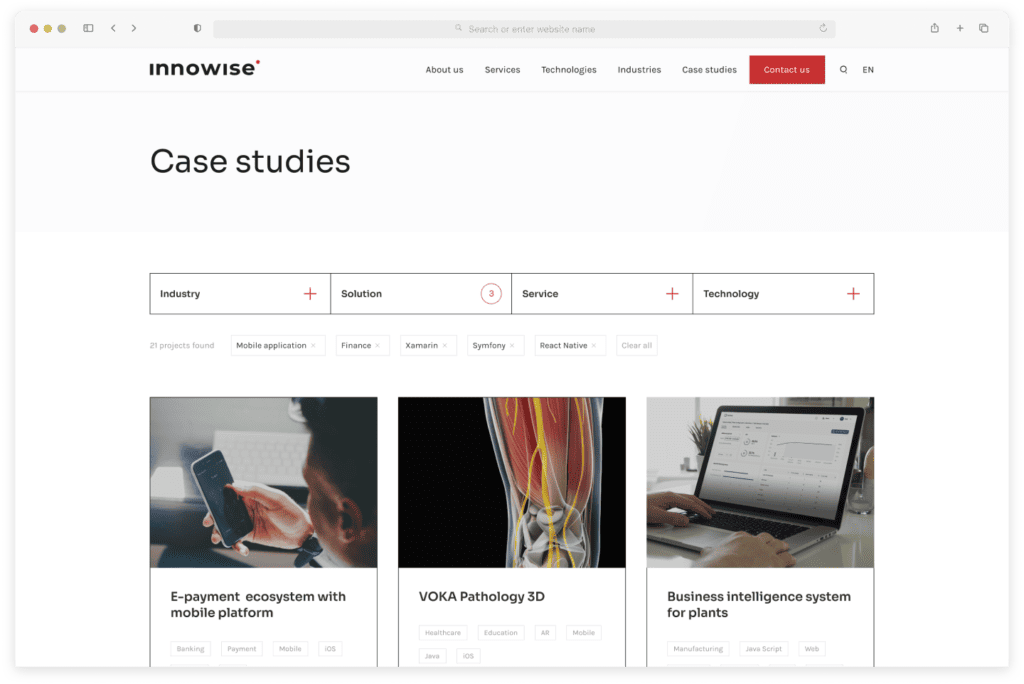 Website Design for an IT Company | Innowise Case Study